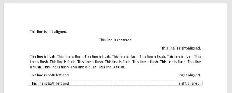 How to apply both left and right alignment by using a table in ...