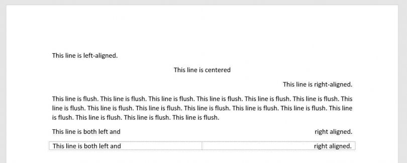 How to apply both left and right alignment by using a table in ...