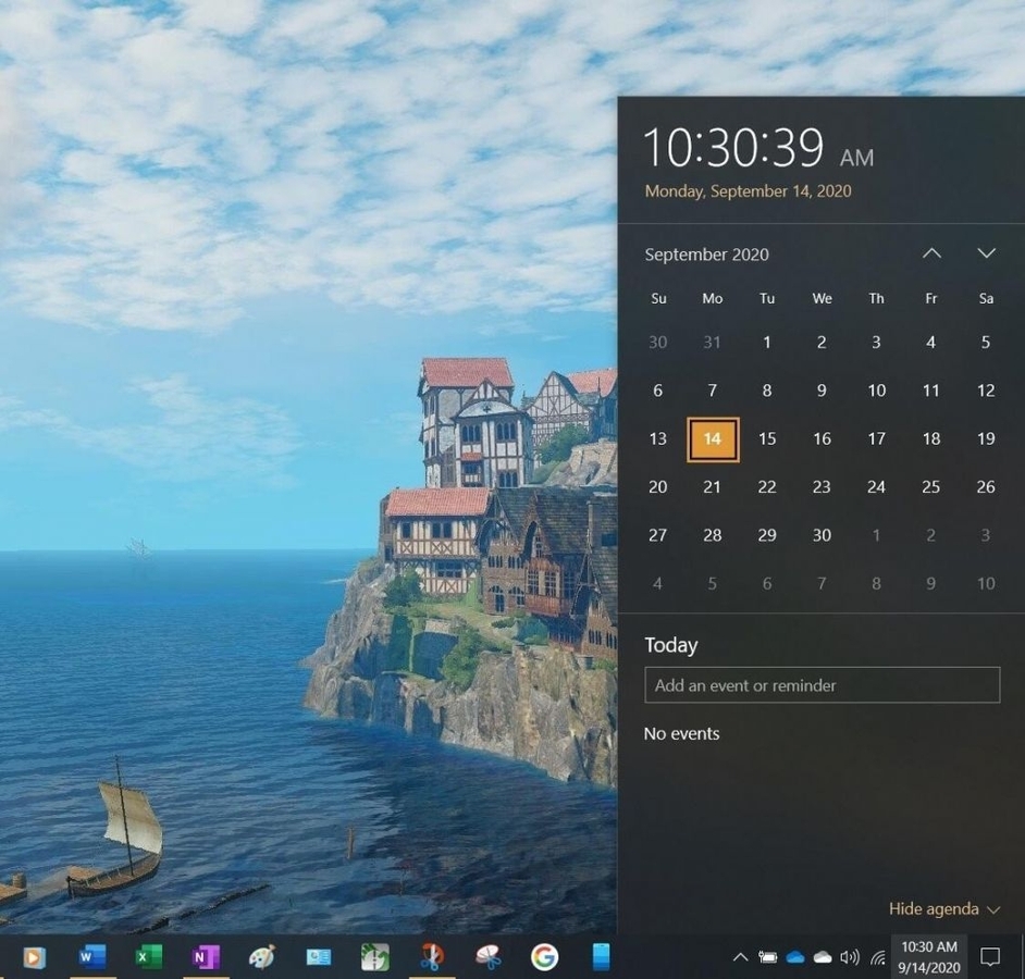 How to display seconds in the system clock in Windows 10