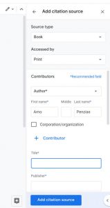 How to add citations in a Google Doc