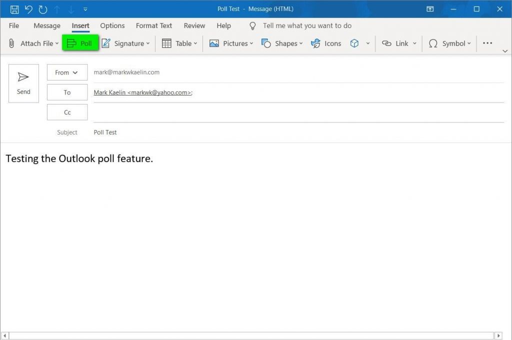 How to use the built-in polling feature of Microsoft 365 Outlook ...