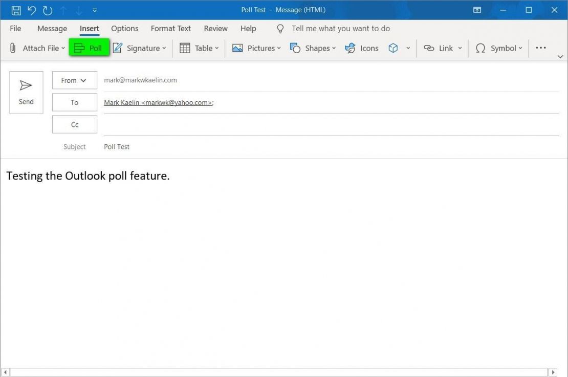 How to use the built-in polling feature of Microsoft 365 Outlook ...