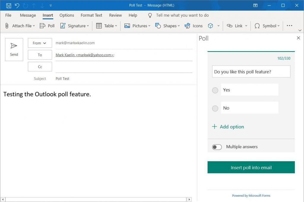 How to use the built-in polling feature of Microsoft 365 Outlook ...
