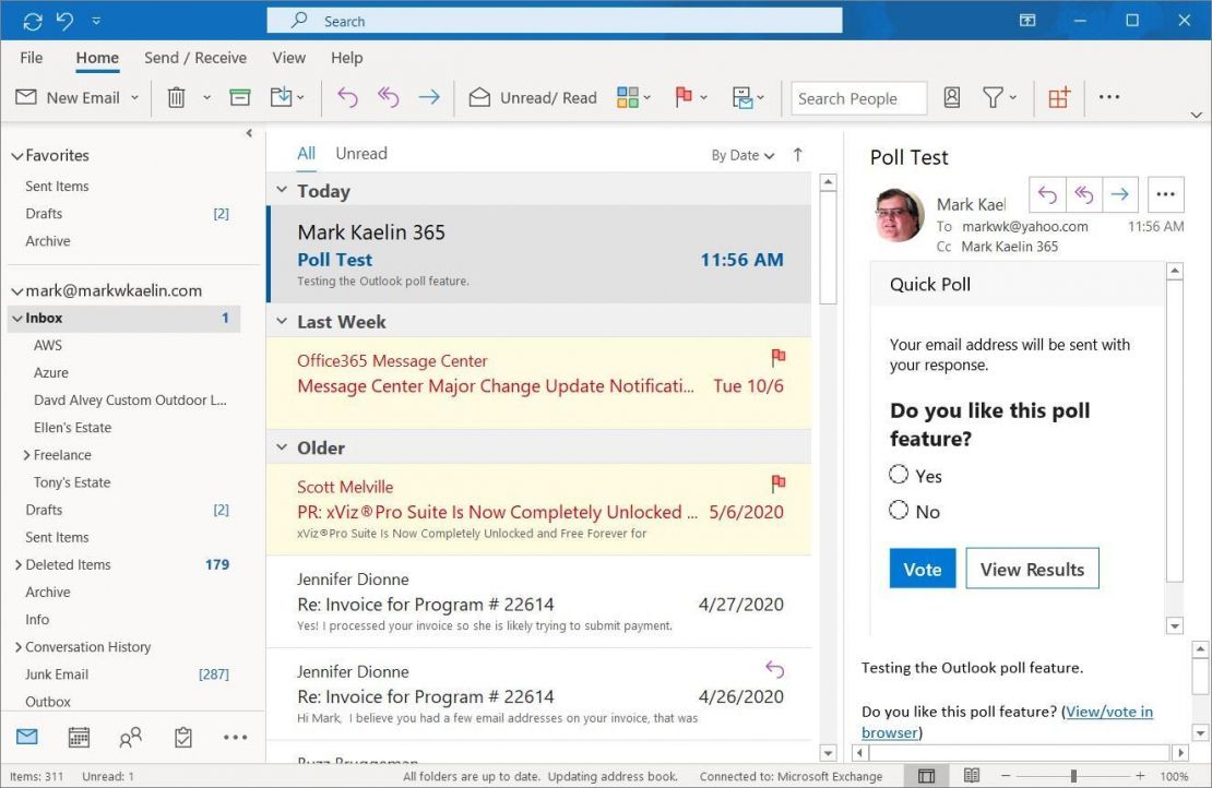 How to use the built-in polling feature of Microsoft 365 Outlook ...