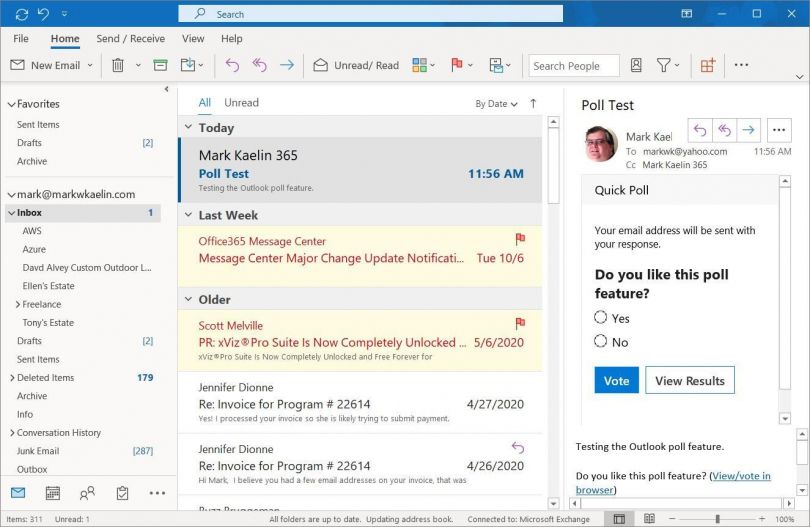How to use the built-in polling feature of Microsoft 365 Outlook ...