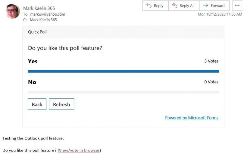 How to use the built-in polling feature of Microsoft 365 Outlook ...