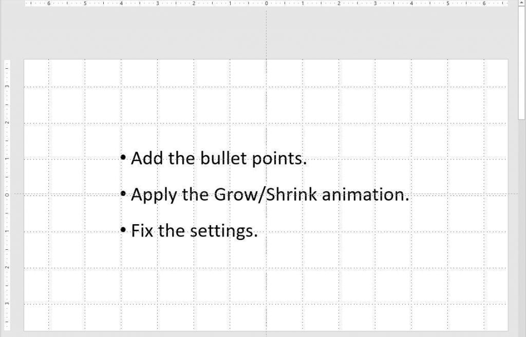 How to use the Grow/Shrink animation to highlight one point at a time ...