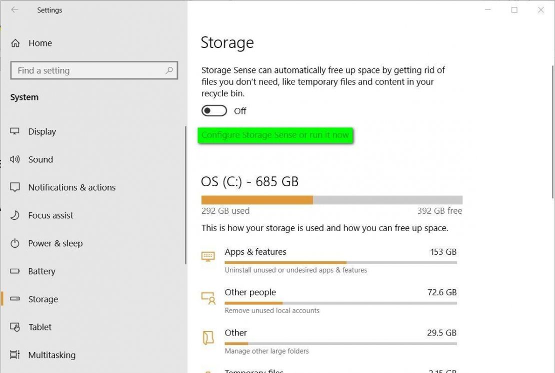 How to optimize storage and hard drives under Windows 10 20H2 ...