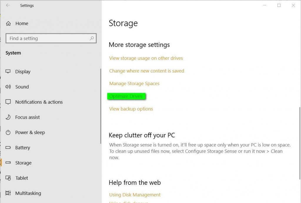 How to optimize storage and hard drives under Windows 10 20H2 ...