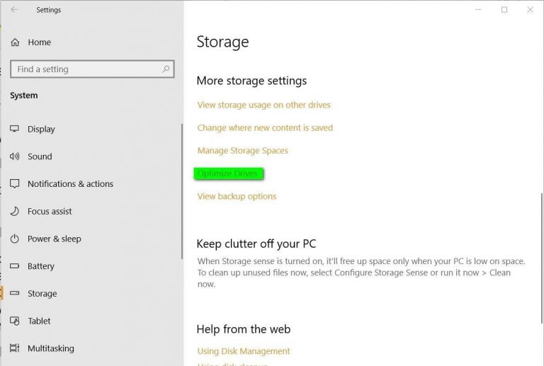 How to optimize storage and hard drives under Windows 10 20H2 ...