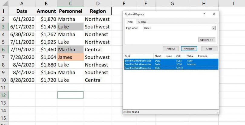 How To Use Find All To Manipulate Specific Matching Values In Excel Techrepublic
