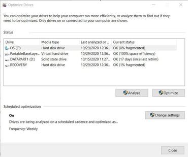 How to optimize storage and hard drives under Windows 10 20H2 ...