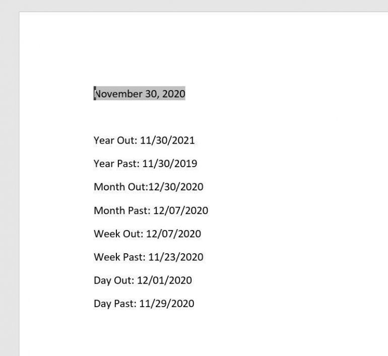 How to easily include dynamic dates in a Word doc using Excel ...