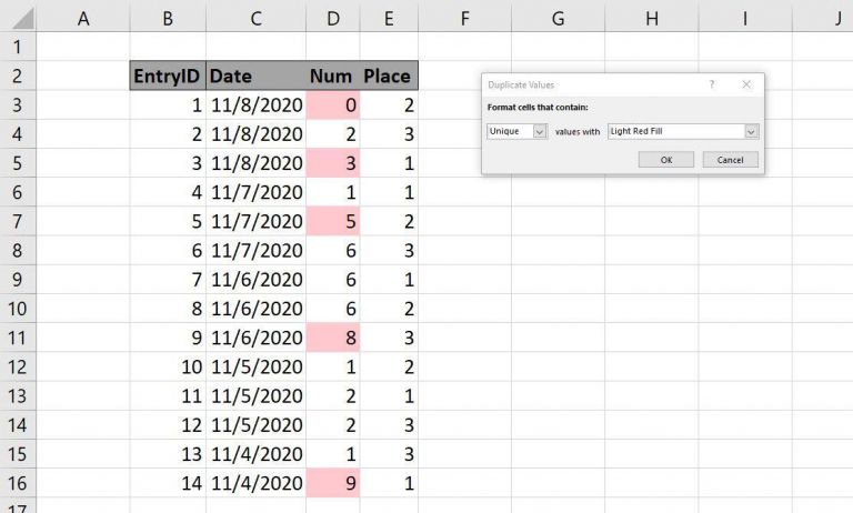 如何在 Excel 中突出显示唯一值 - Flnug.com