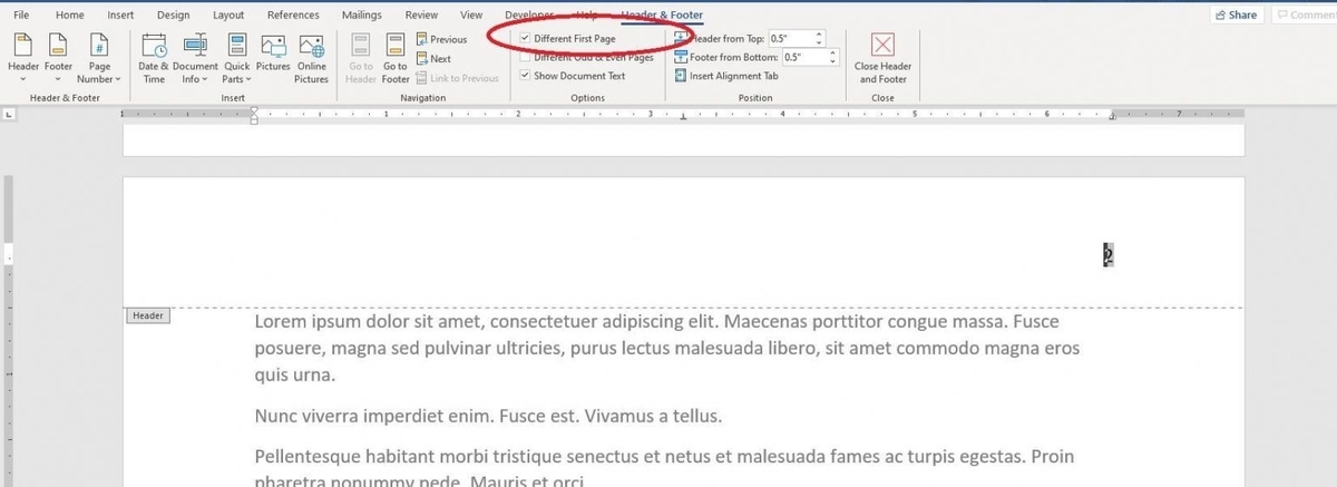 How to avoid a disappearing page number in Microsoft Word