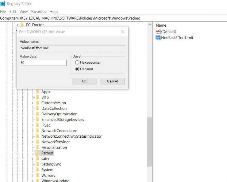 How to limit reservable bandwidth in Windows 10 to increase download ...