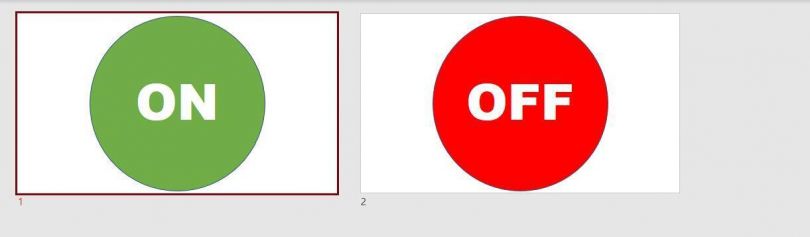 How to add an on and off image to a PowerPoint presentation