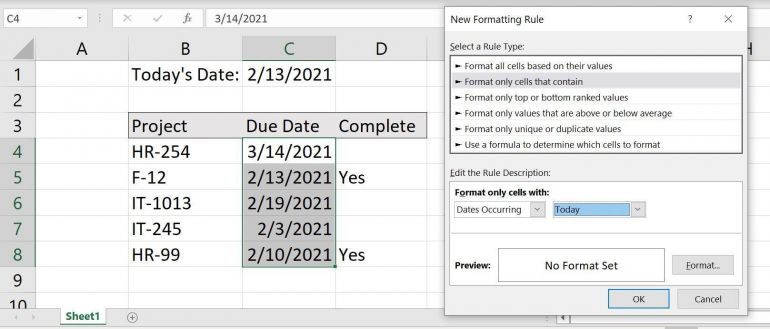How to use conditional formatting to highlight due dates in Excel ...
