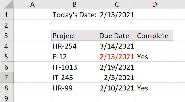 How to use conditional formatting to highlight due dates in Excel ...