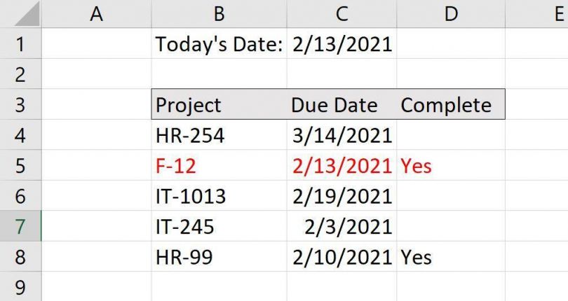 How To Use Conditional Formatting To Highlight Due Dates In Excel Techrepublic