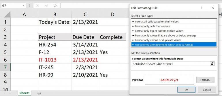 How to use conditional formatting to highlight due dates in Excel ...