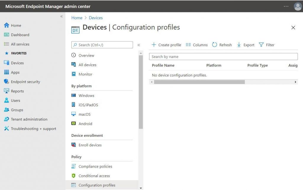 How To Create A Configuration Profile In Microsoft Endpoint Manager