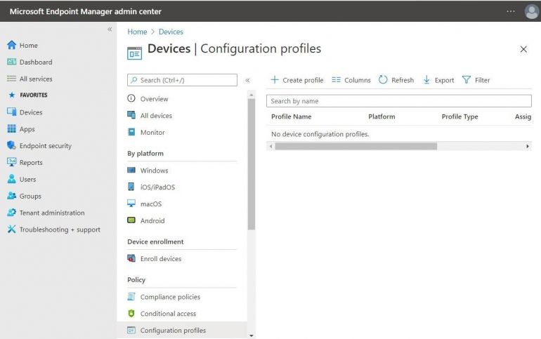 How To Create A Configuration Profile In Microsoft Endpoint Manager