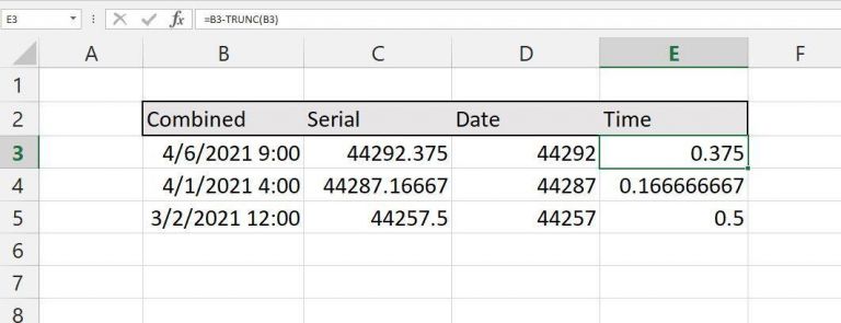 How to extract the date and time from a serial date in Excel