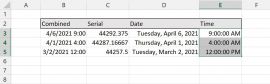 How to extract the date and time from a serial date in Excel