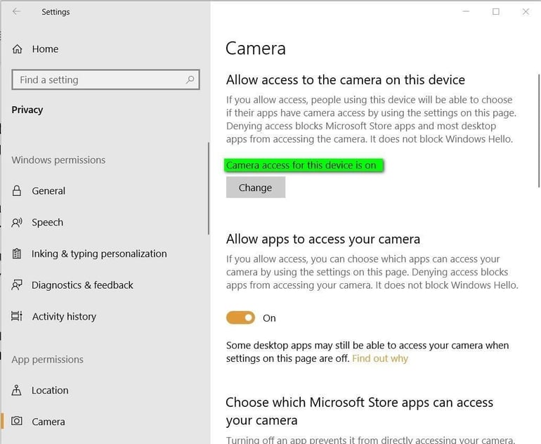How to set up camera privacy settings in Windows 10 - TechRepublic