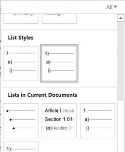 How to create a numbered list without the hanging indent in Word
