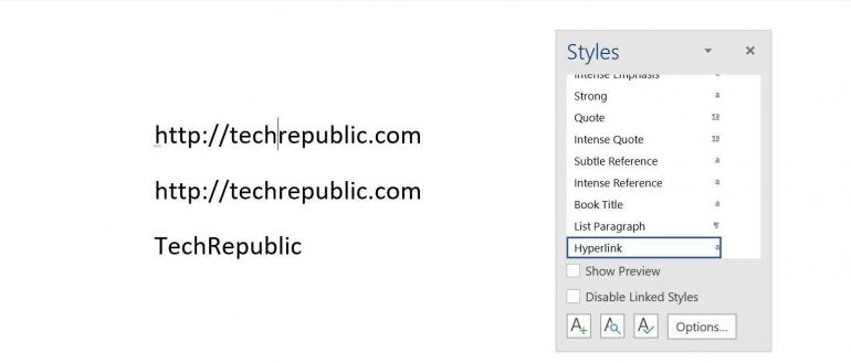 How to control a hyperlink's appearance in Microsoft Word - TechRepublic