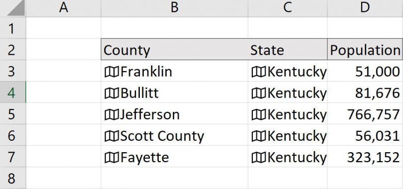 How to use the Geography data type to quickly add a map chart in Excel ...