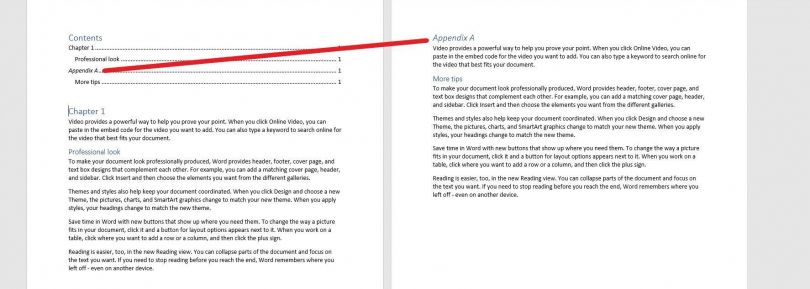 How to add an appendix to a table of contents in Microsoft Word ...