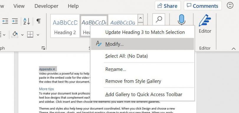 How to add an appendix to a table of contents in Microsoft Word ...
