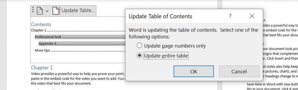 How to add an appendix to a table of contents in Microsoft Word ...