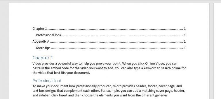 How to add an appendix to a table of contents in Microsoft Word ...
