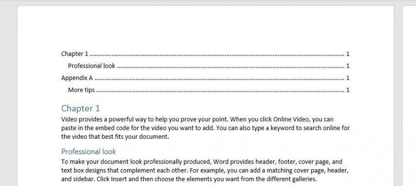How to add an appendix to a table of contents in Microsoft Word ...