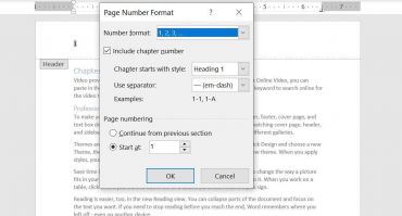 How to include the chapter number with a Word document's page number ...