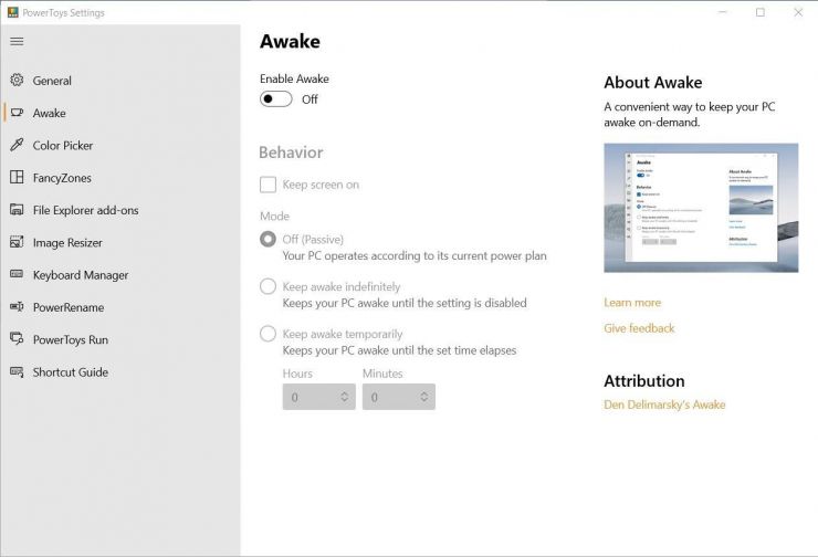 Windows 10 PowerToys: How to keep your PC awake without changing settings