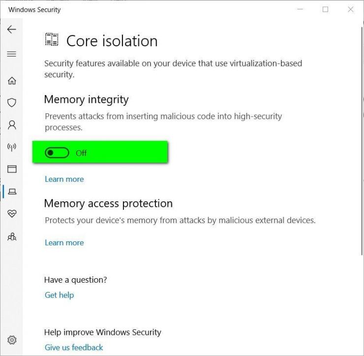 How to activate virtualization-based security and core isolation in Windows 10