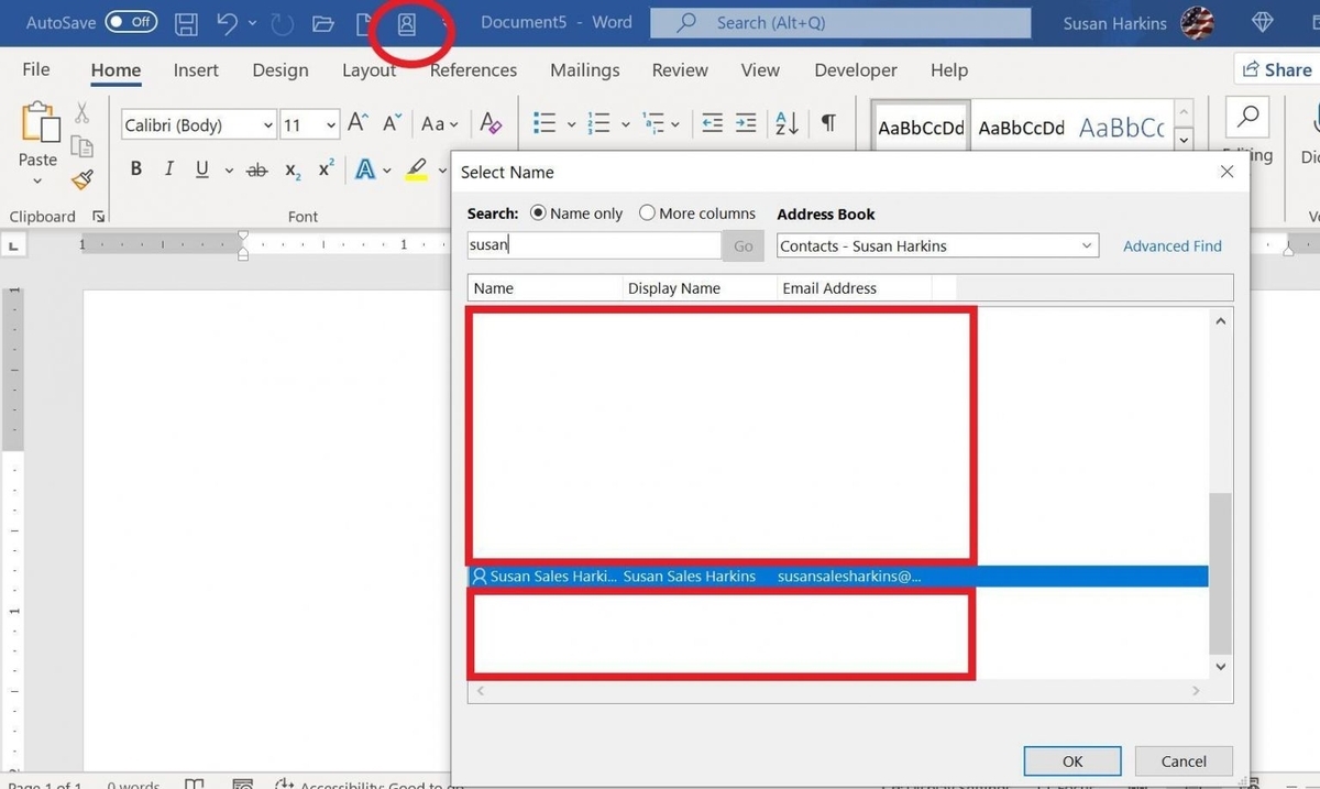 How to quickly insert contact information into a Word document ...