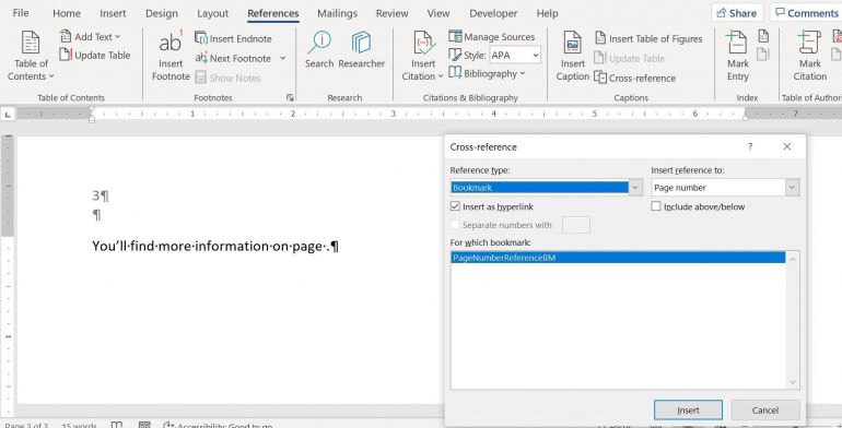 How to update a page number reference in a Word document - TechRepublic
