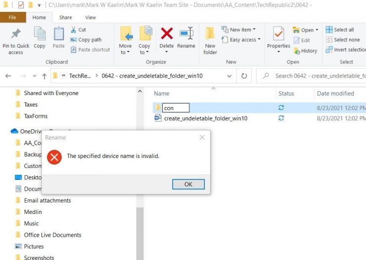 How to create a hidden, nearly undeletable folder in Windows 10 ...