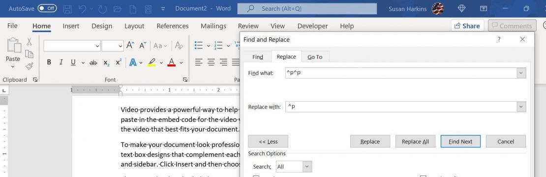 How to use Replace to remove or add hard returns in a Word document ...