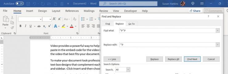 How to use Replace to remove or add hard returns in a Word document ...