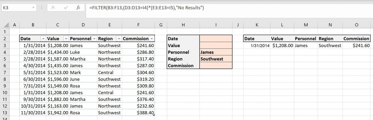 How to use the FILTER() dynamic array function in Excel