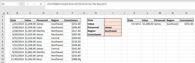 How to use the FILTER() dynamic array function in Excel