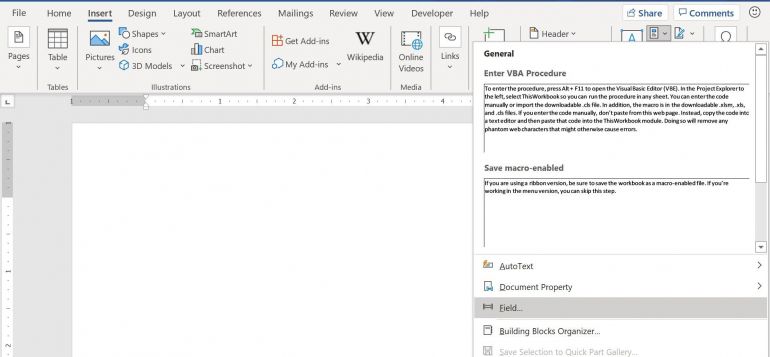 3 ways to enter fields in Microsoft Word | TechRepublic