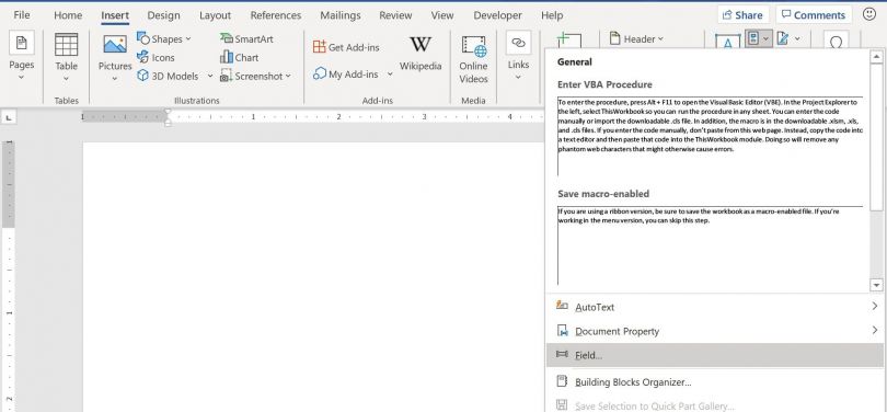 3 ways to enter fields in Microsoft Word | TechRepublic